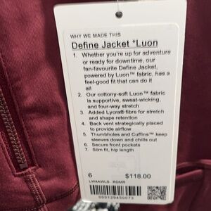 lululemon athletica | Jackets & Coats | Nwt Rare Color Lululemon Define ...